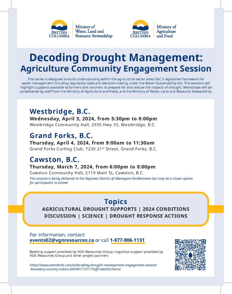 BC Government: Decoding Drought Management Engagement Session in ...